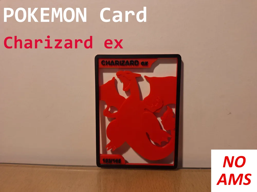 Pokemon card print Charizard EX from Pokemon 151 - Free 3D Print Model ...