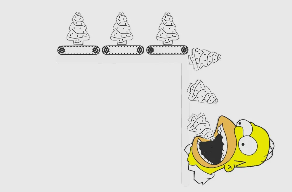 Homer Simpson Little Debbie Factory 4 color single AMS version (Left ...