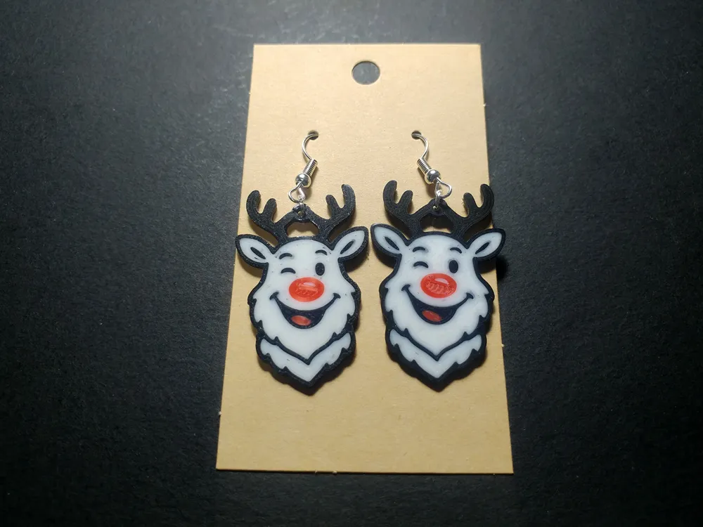 Wink of Rudolf - Christmass Earrings by webbuster MakerWorld: Download ...