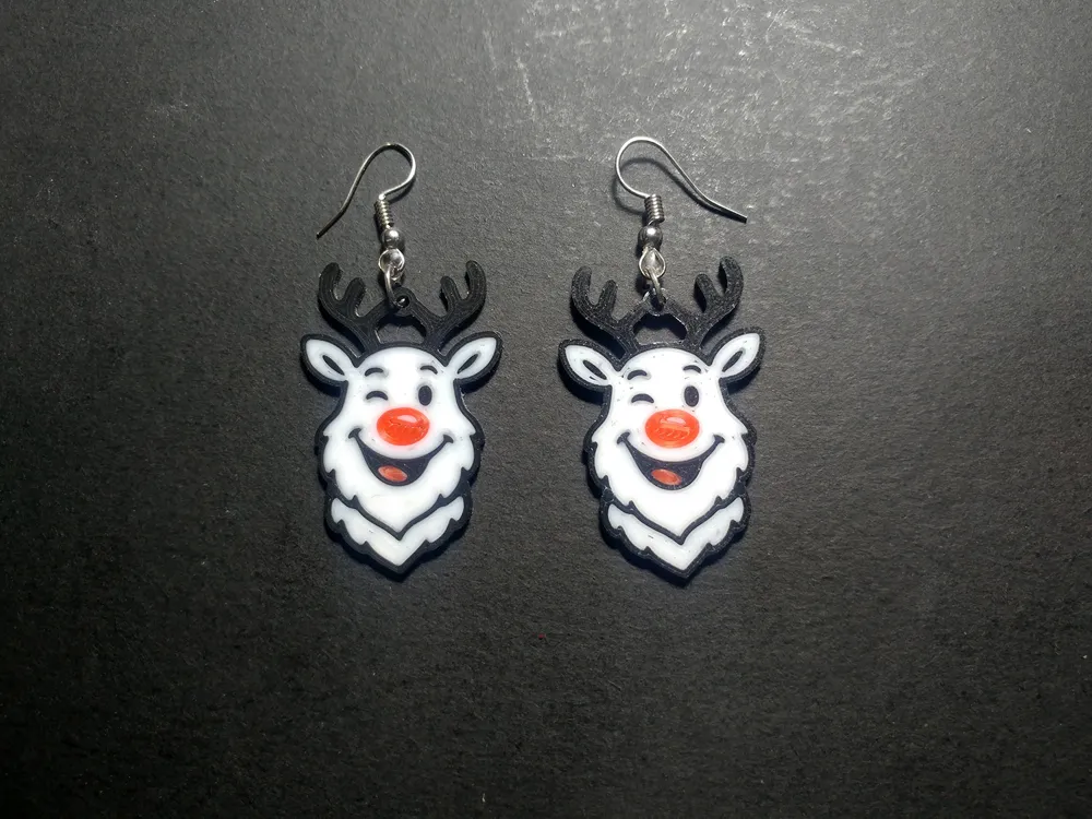 Wink of Rudolf - Christmass Earrings by webbuster MakerWorld: Download ...