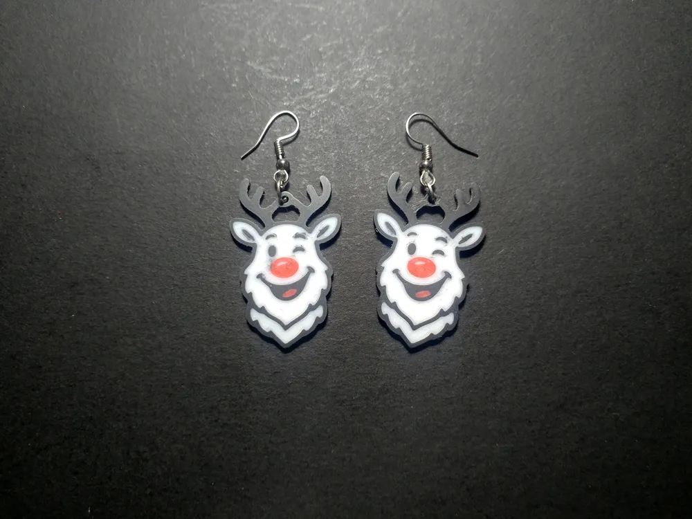 Wink of Rudolf - Christmass Earrings by webbuster MakerWorld: Download ...