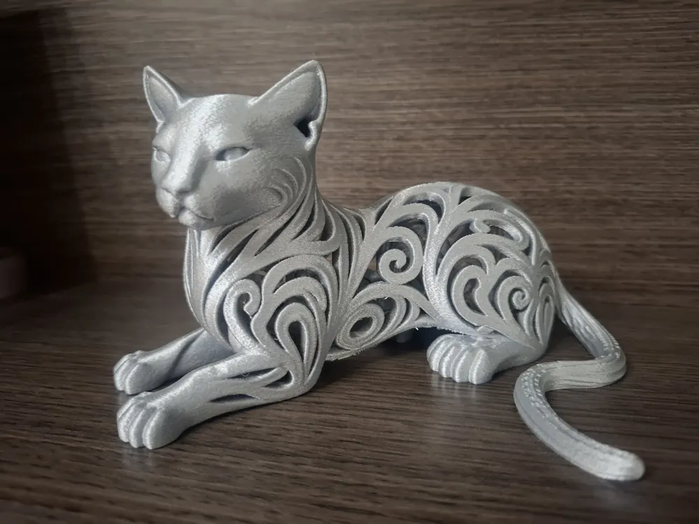Elegante escultura de gato v2 - Free 3D Print Model - MakerWorld