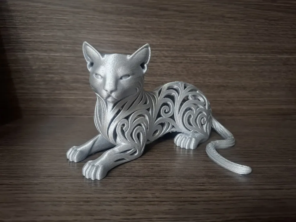 Elegante escultura de gato v2 - Free 3D Print Model - MakerWorld