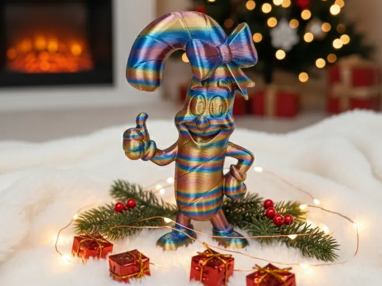 Living Candy Cane – Thumbs Up Pose - Free 3D Print Model - MakerWorld