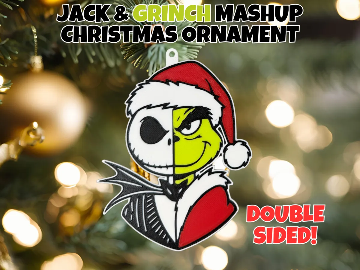Jack Skellington & Grinch Mashup Santa Ornament by Canadian Gamer ...