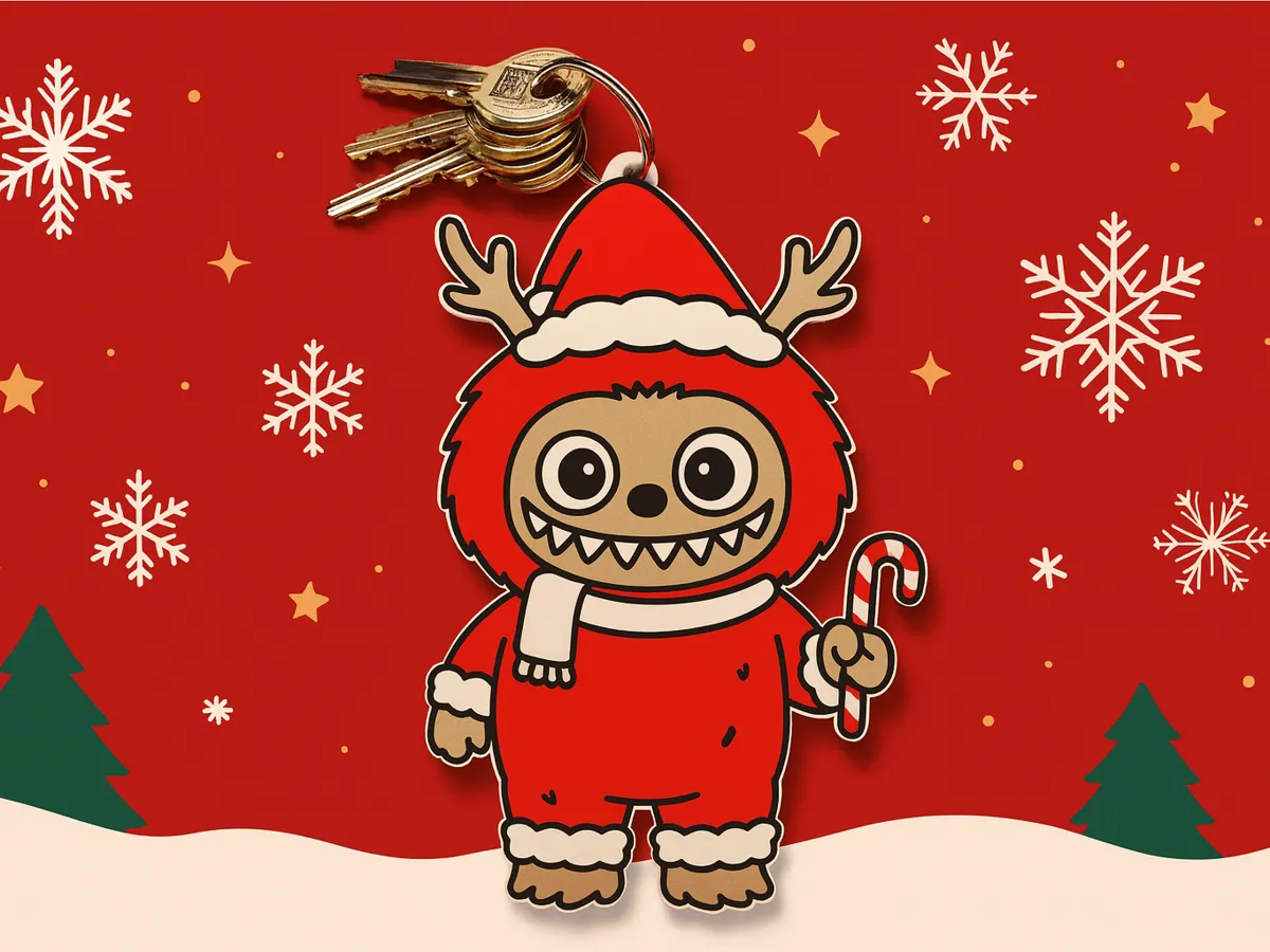 Christmas Labub Keychain by GAF 3D MakerWorld: Download Free 3D Models