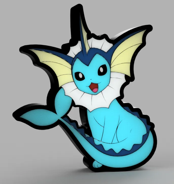 Pokemon - 0134 Vaporeon LED Lamp by BeeTee 3D - MakerWorld