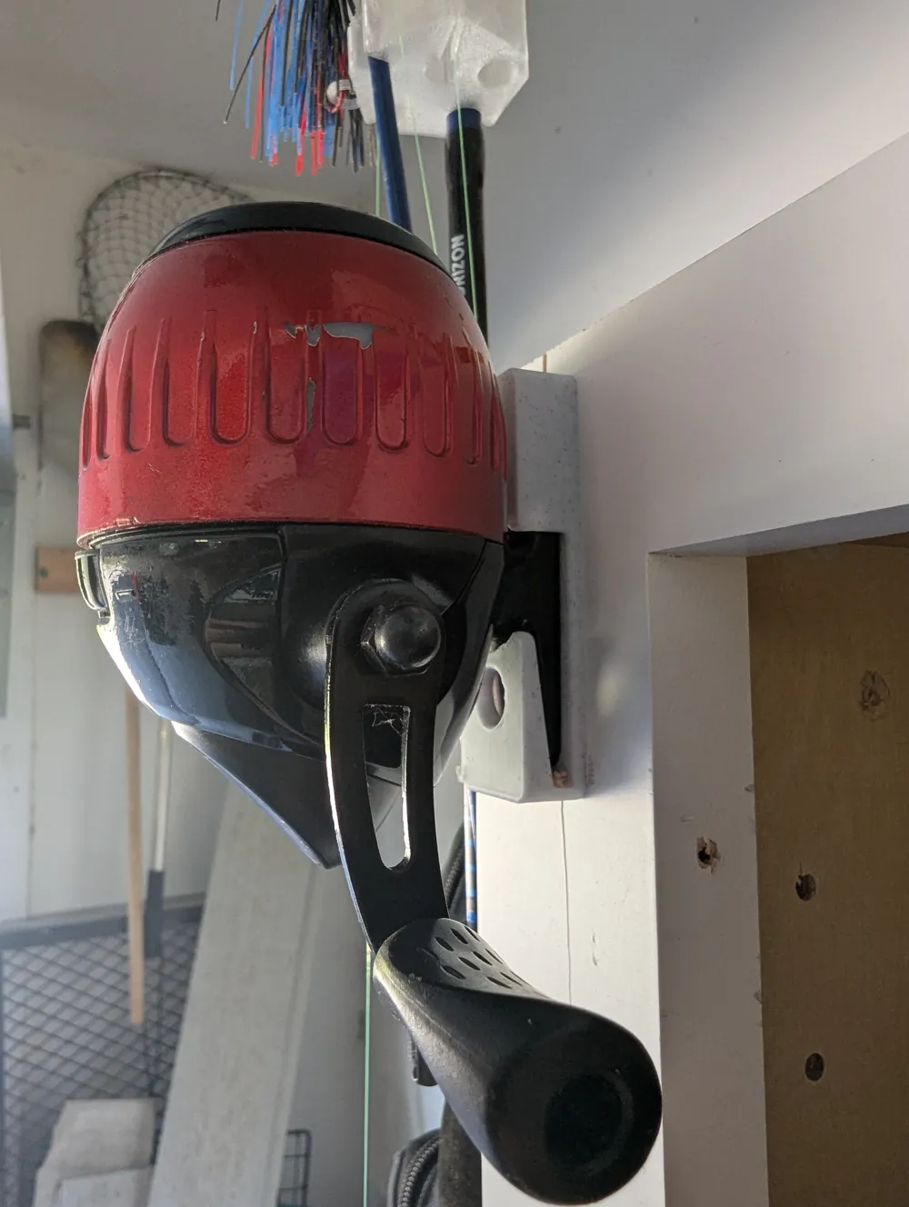 Fishing Reel Holder - 80% Scale - 2 mounting holes - Free 3D Print ...