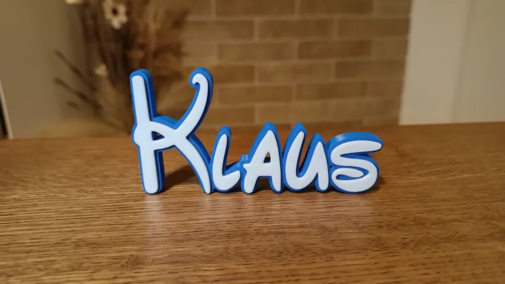 Disney Name Sign Klaus - Free 3D Print Model - MakerWorld