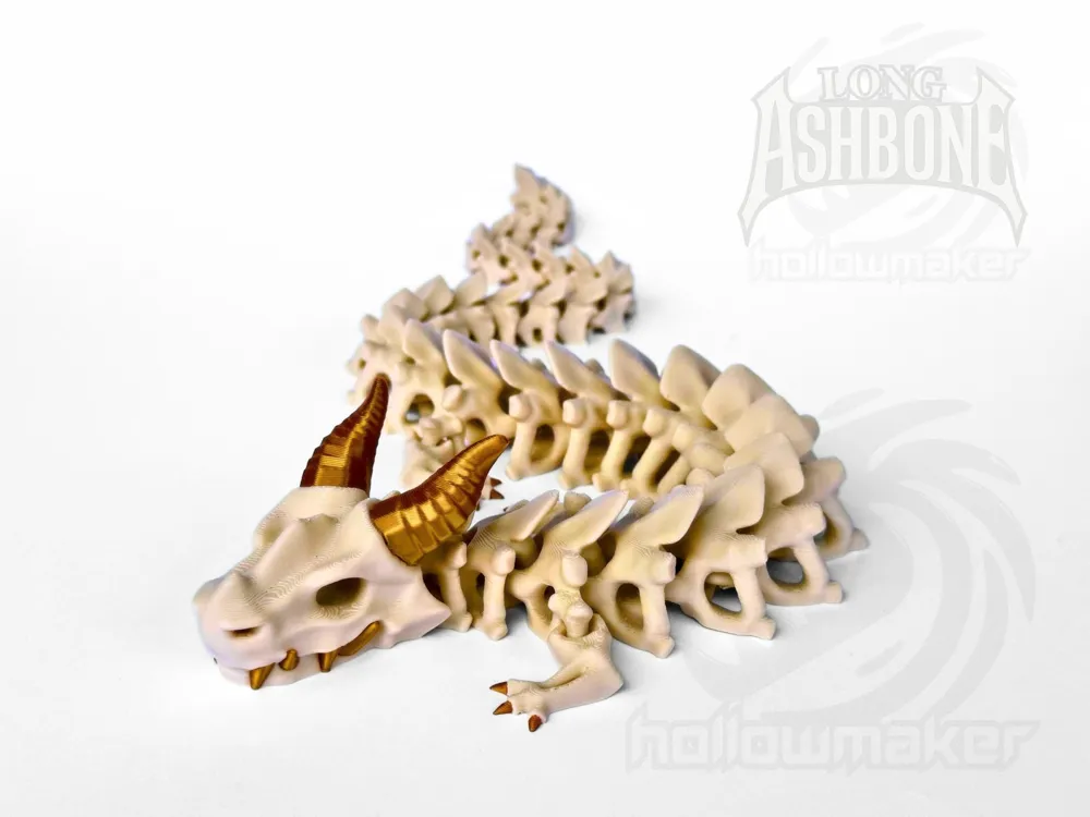 Long Ashbone - Dragón Esqueleto Articulado por hollowmaker MakerWorld: Descarga Modelos 3D Gratuitos