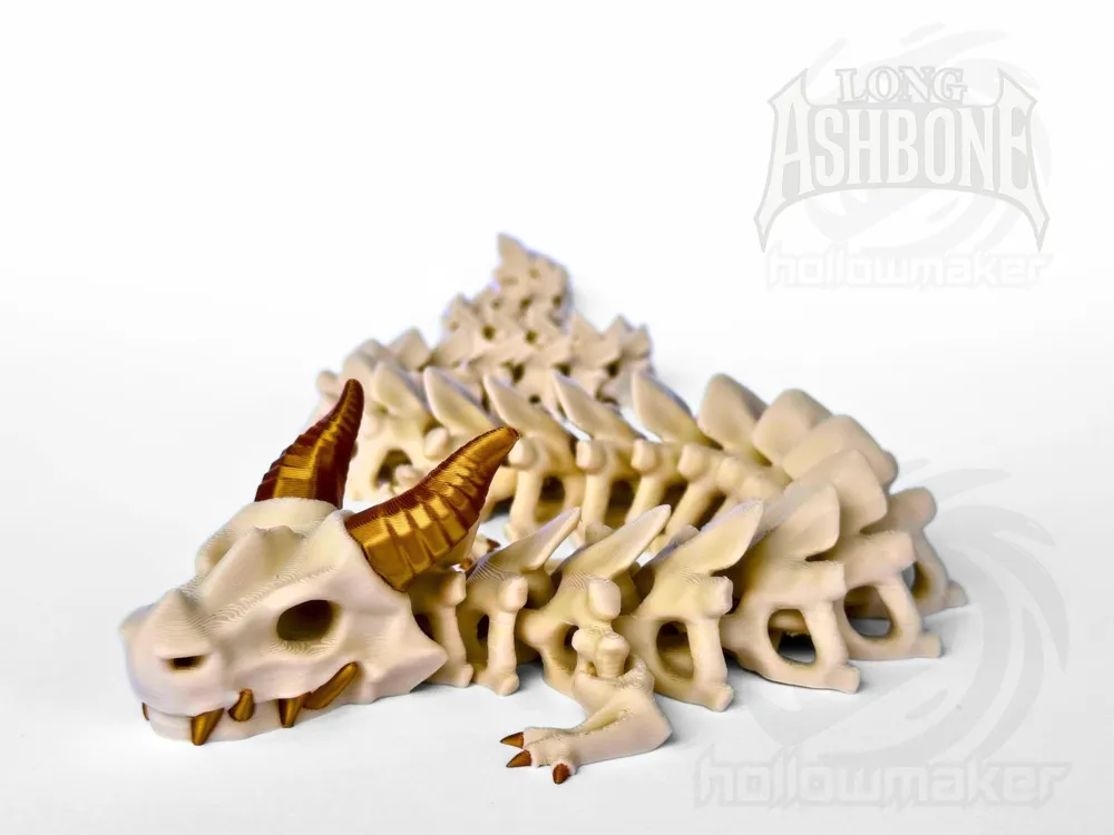 Long Ashbone - Articulated Skeleton Dragon by hollowmaker MakerWorld ...