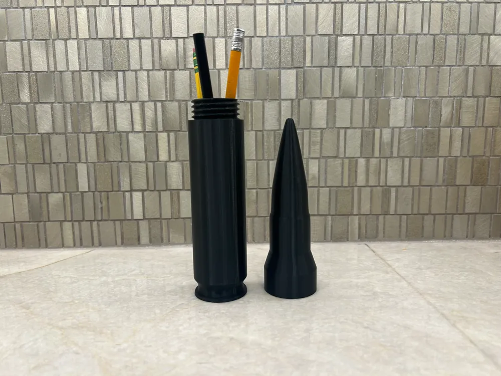 Bullet shaped threaded container by Makers Manifest - MakerWorld