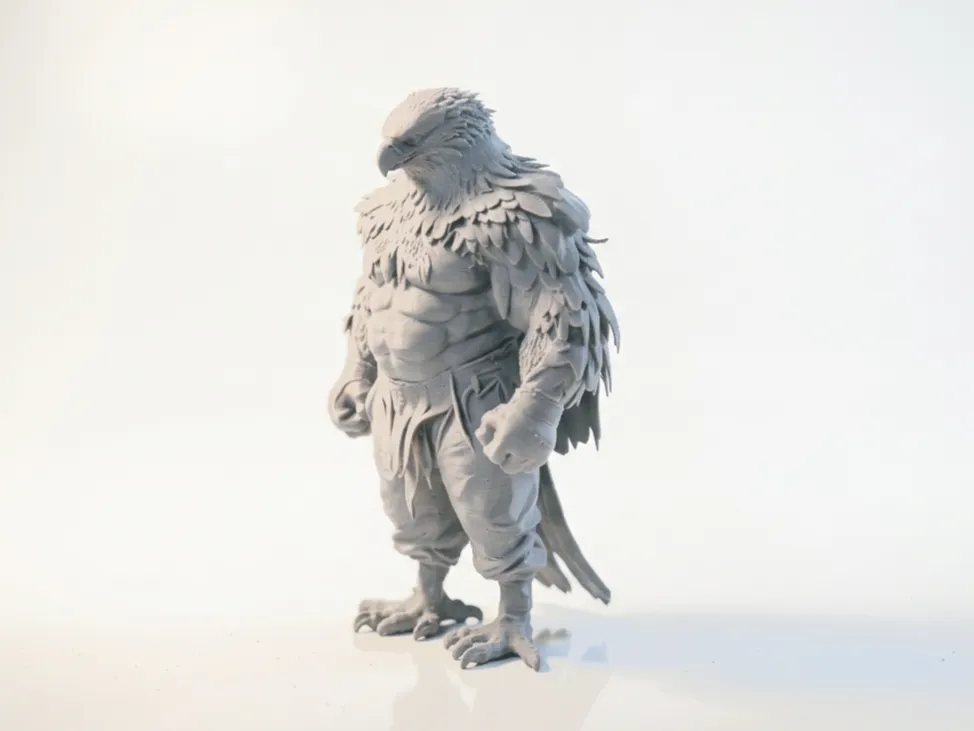 Eagle Warrior Figurine Animal Statue 3D Printable - Free 3D Print Model ...