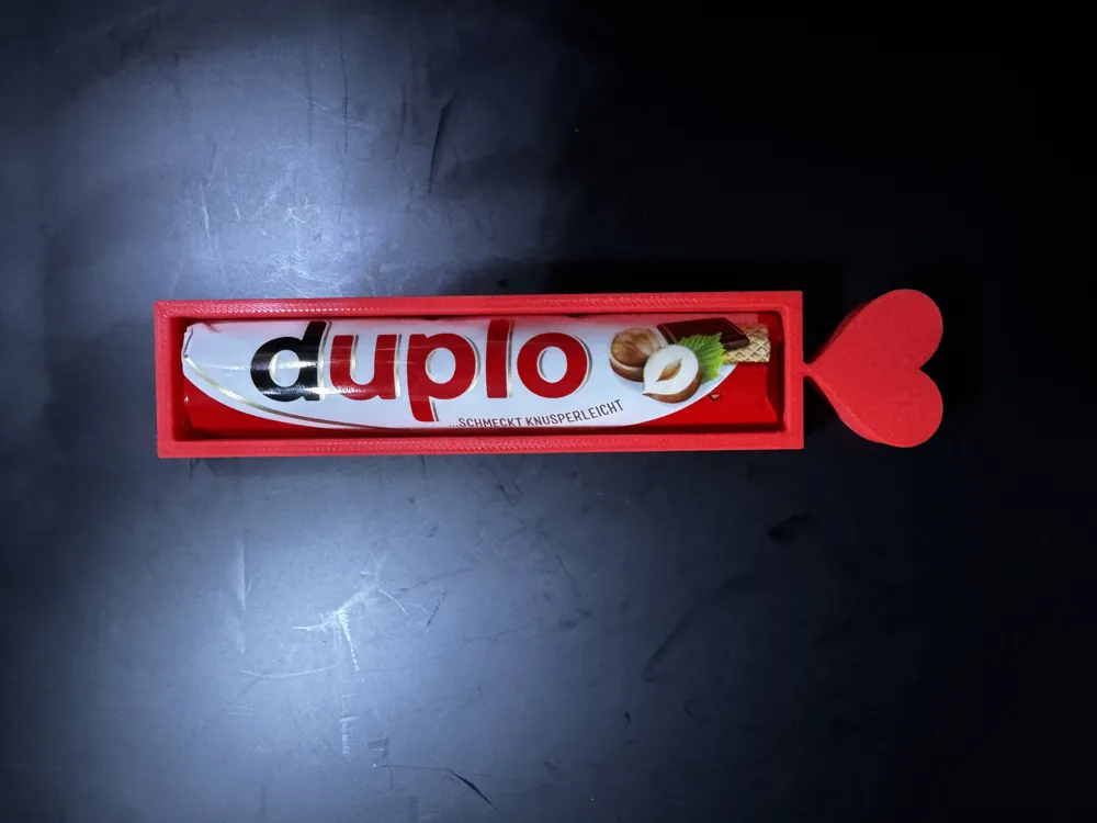Chocolate Bar Holder with Heart (Duplo/Kinder) - Free 3D Print Model ...