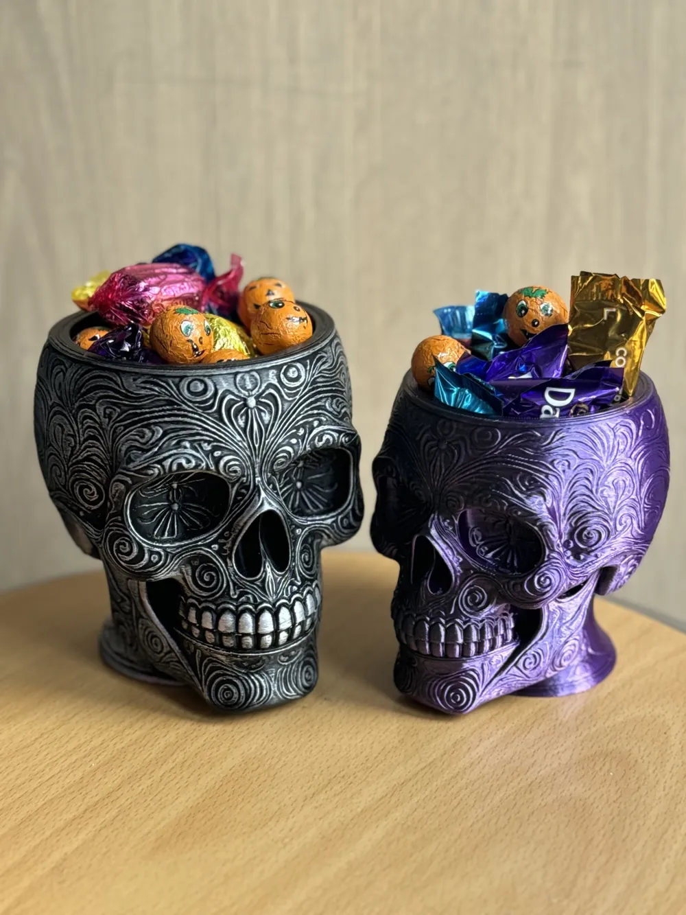 Sugar Skull Halloween Candy Bowl by slimshezy MakerWorld: Download Free ...