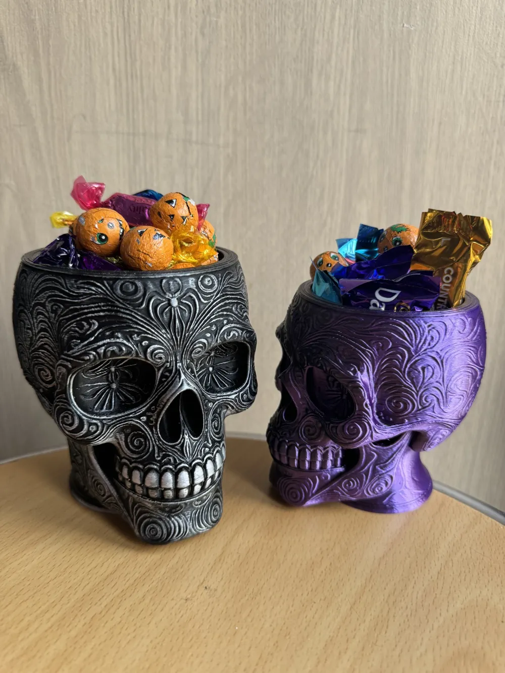 Sugar Skull Halloween Candy Bowl by slimshezy MakerWorld: Download Free ...