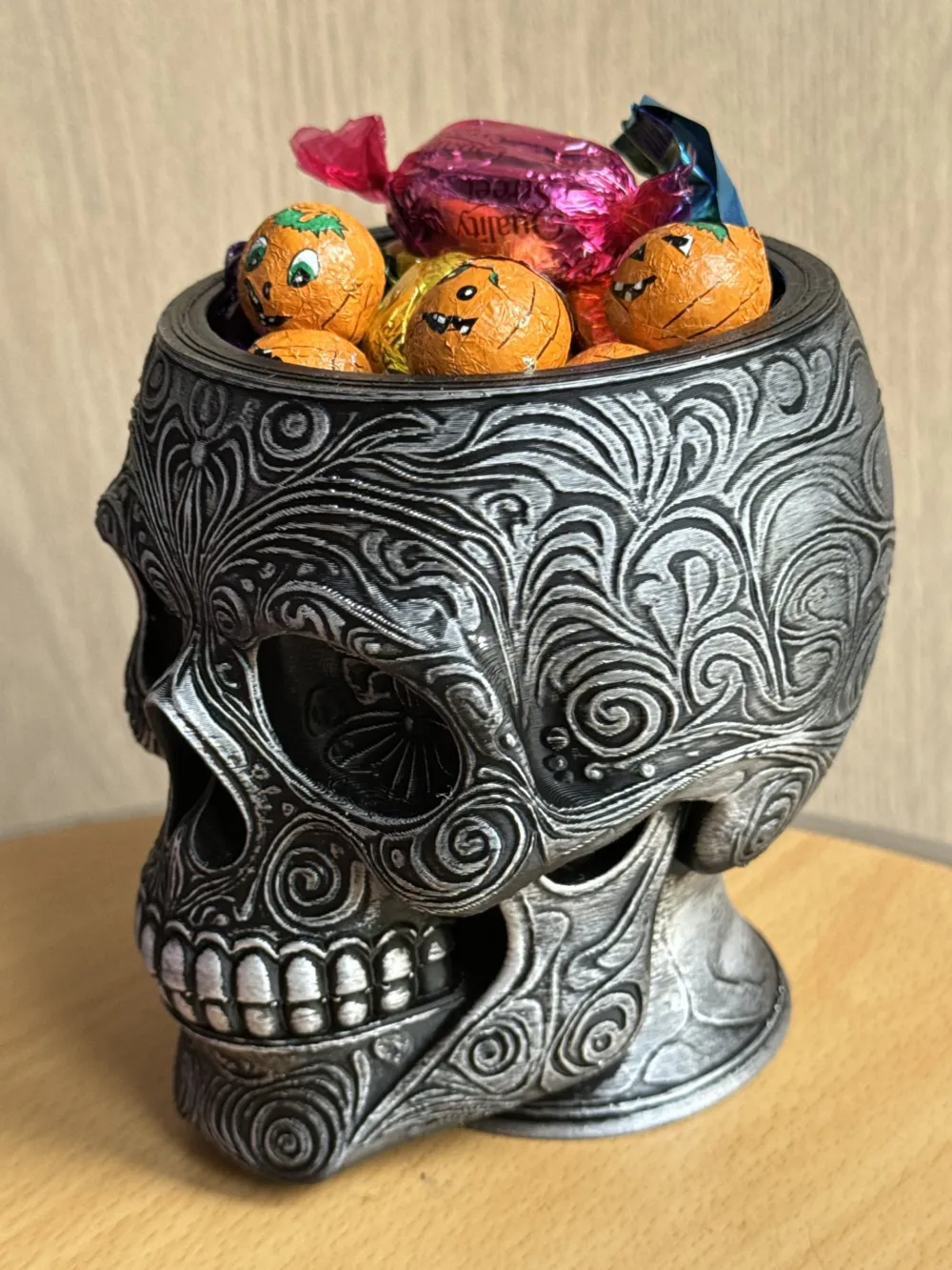 Sugar Skull Halloween Candy Bowl by slimshezy MakerWorld: Download Free ...