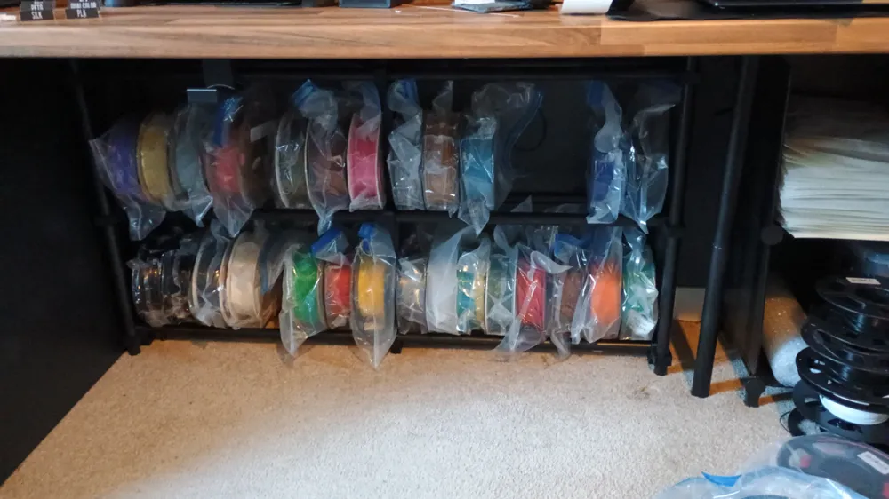 Filament storage rack with optional name plates by 3DealityDesigns24 ...