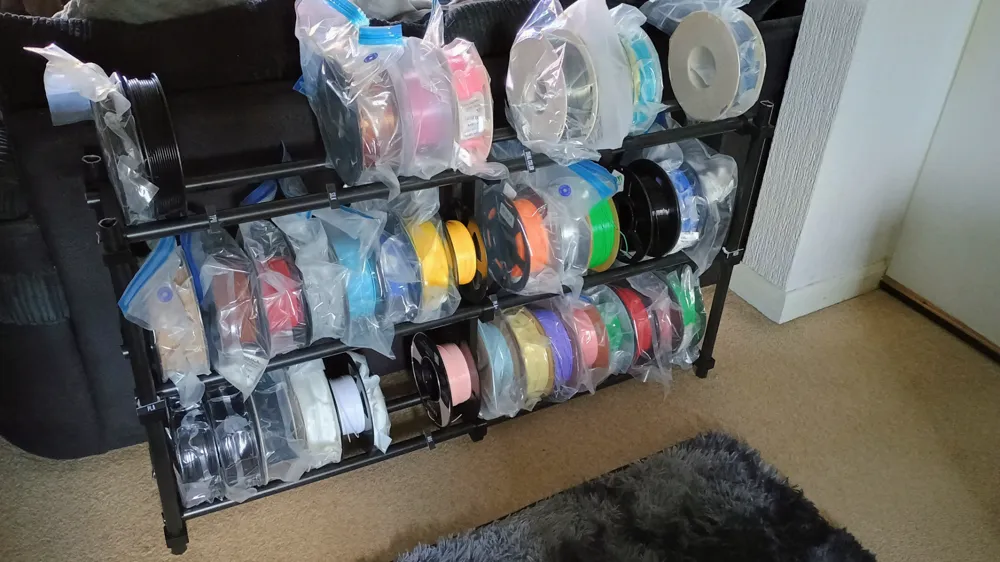 Filament storage rack with optional name plates - Free 3D Print Model ...
