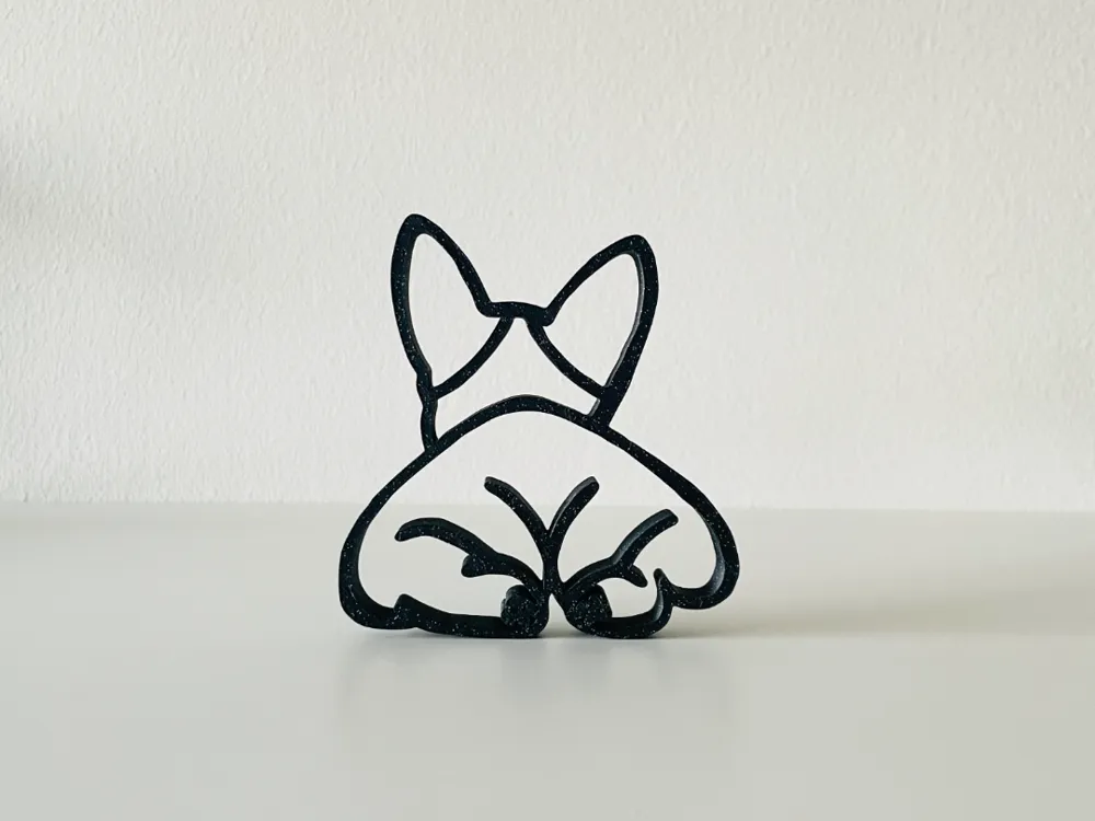 Frenchie butt - line art by mbaggercMakerWorld: Download Free 3D Models