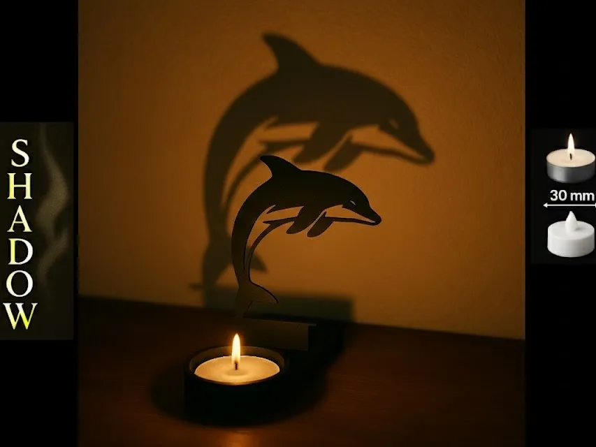 Shadow Art - jumping Dolphin - Free 3D Print Model - MakerWorld