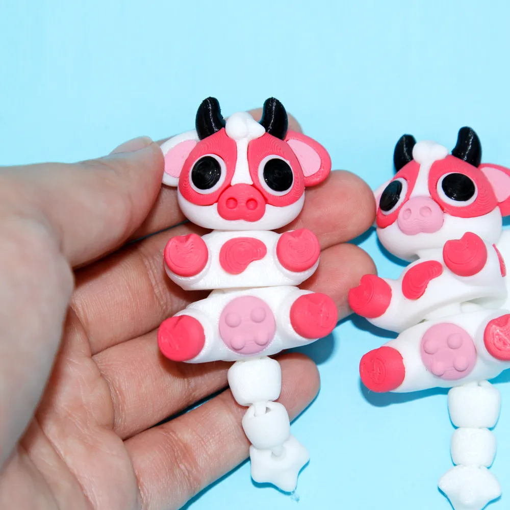 Cute Flexi Milk Cow - Free 3D Print Model - MakerWorld