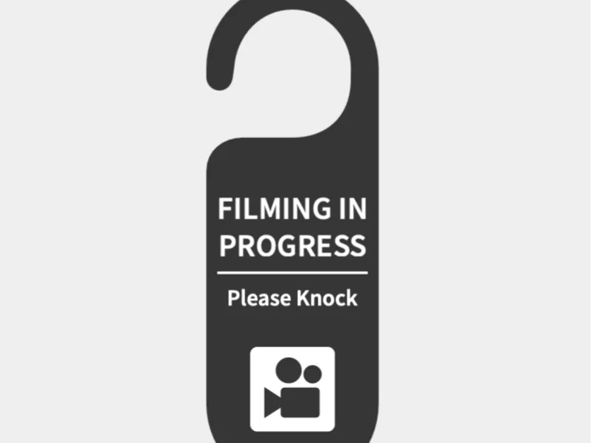 Filming in Progress door sign - Free 3D Print Model - MakerWorld