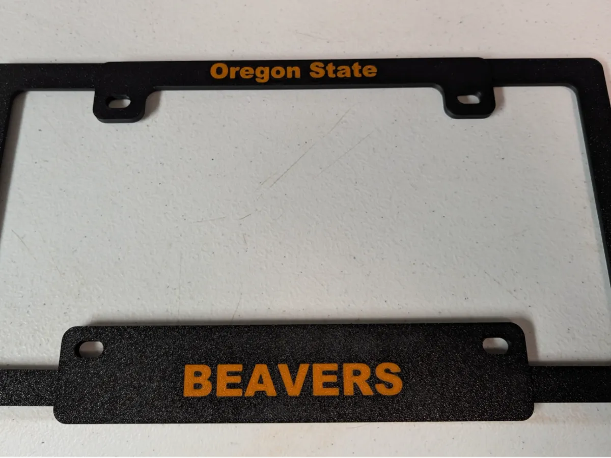 License Plate Frame - Customizable - Oregon State - Free 3D Print Model ...