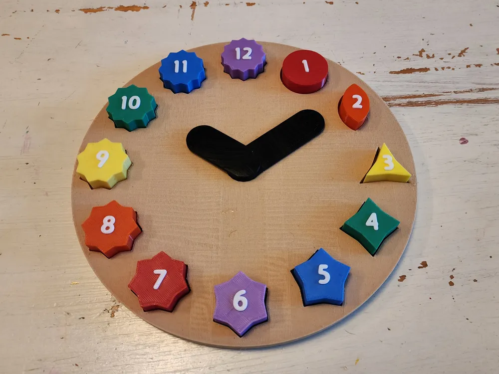Kids Clock Puzzle by will.michaux - MakerWorld