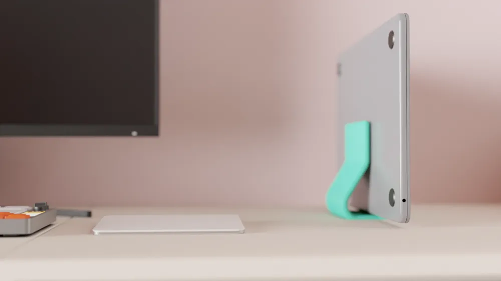 Vertical Laptop Stand. closed lid macbook Stand - Free 3D Print Model ...