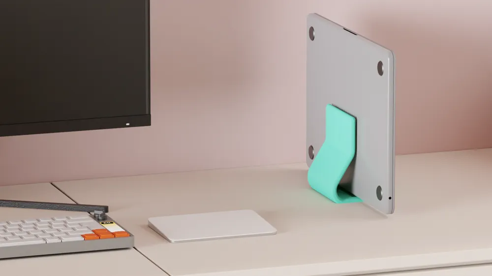 Vertical Laptop Stand. closed lid macbook Stand - Free 3D Print Model ...