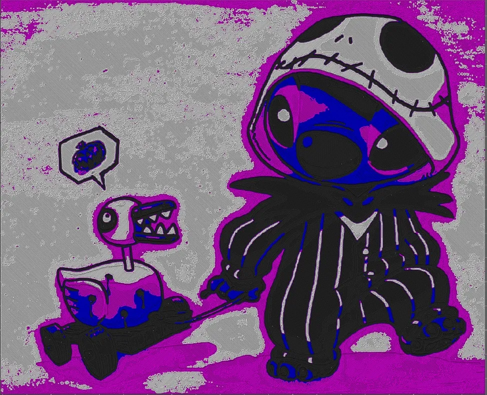 Stitch Skellington Hueforge by FiremanprintsIRL - MakerWorld