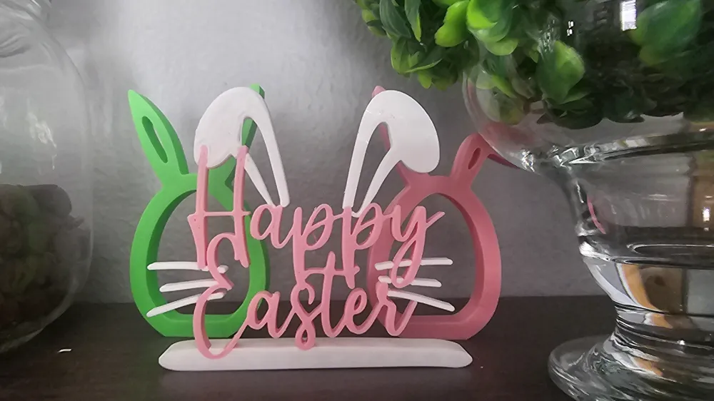 Happy Easter - Sign, Decor, Desk Sign, Gift Tag by kellytrinh - MakerWorld