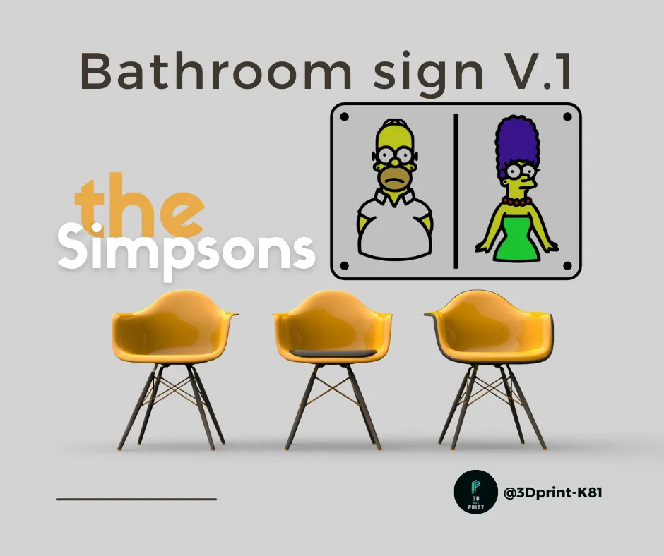 Bathroom sign Simpsons V.1 by 3Dprint-K81 - MakerWorld