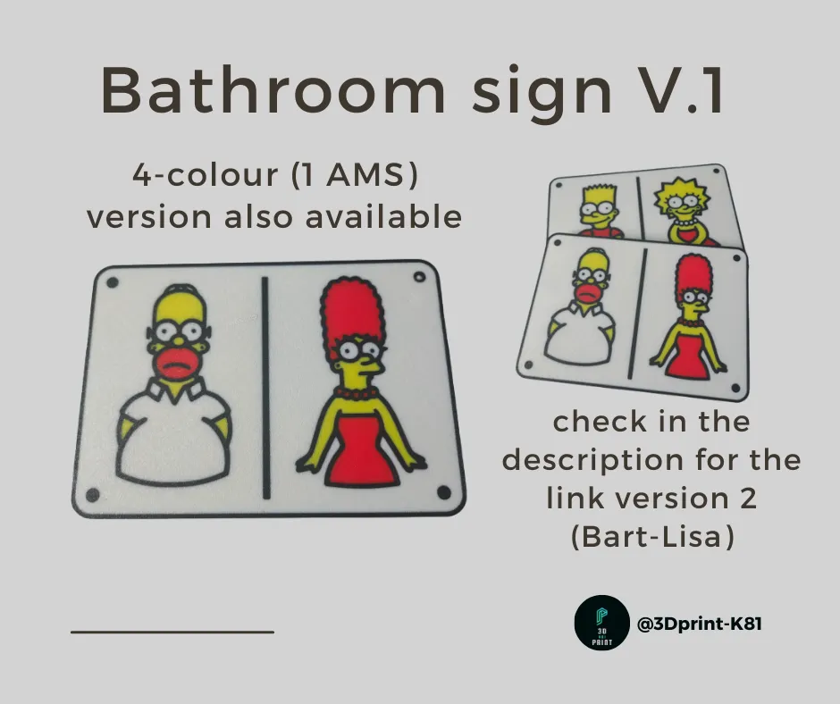 Bathroom sign Simpsons V.1 by 3Dprint-K81 - MakerWorld