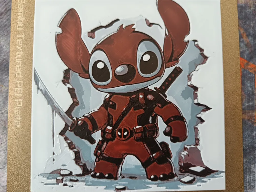 "Stitch" as "Deadpool" Inspired 4 Color Hueforge - Free 3D Print Model ...