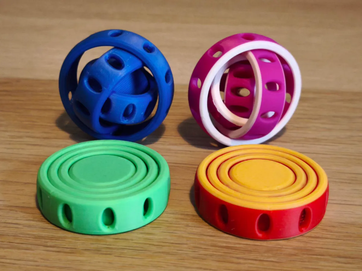 Four Ring Fidget Spinner – Fully Print-in-Place - Free 3D Print Model ...