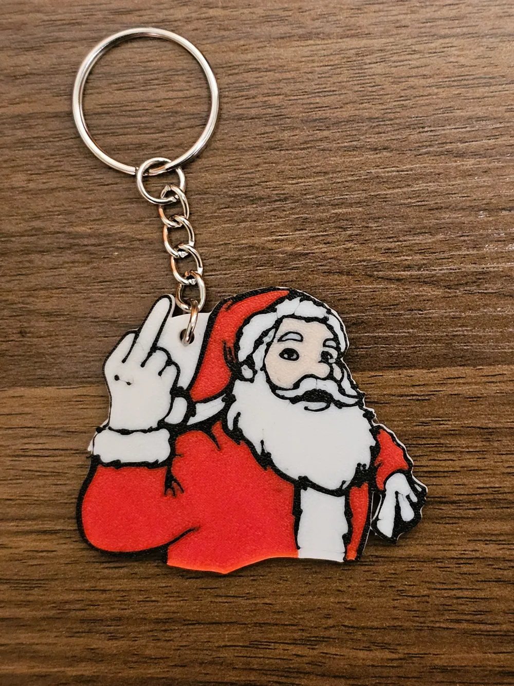 FU Santa Christmas Keychain Ornament by WE3D Models - MakerWorld