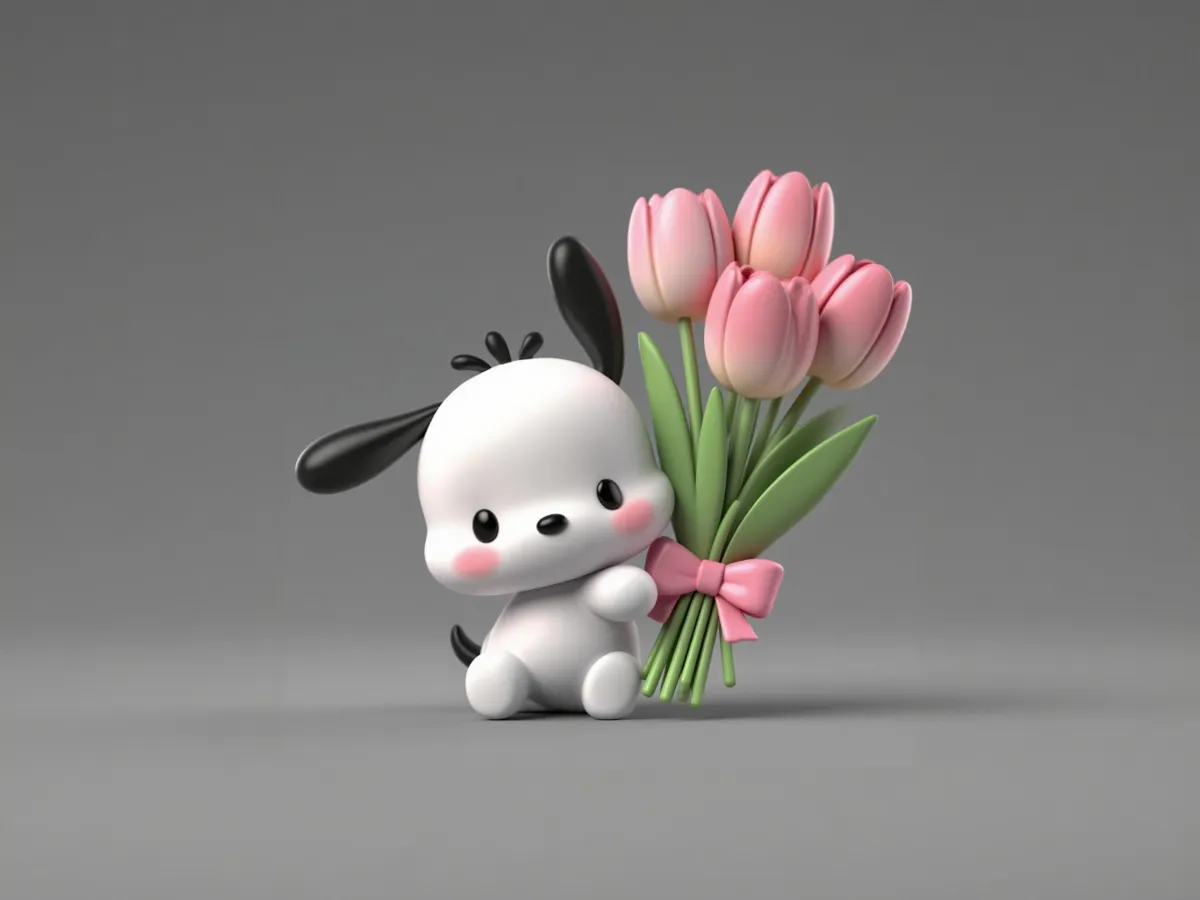 Pochacco - Holding Flowers Series - Cute Sanrio Collectible Figure ...