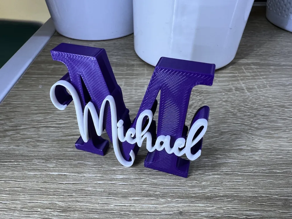 MICHAEL Name Ornament Initial Nameplate Sign - Free 3D Print Model ...
