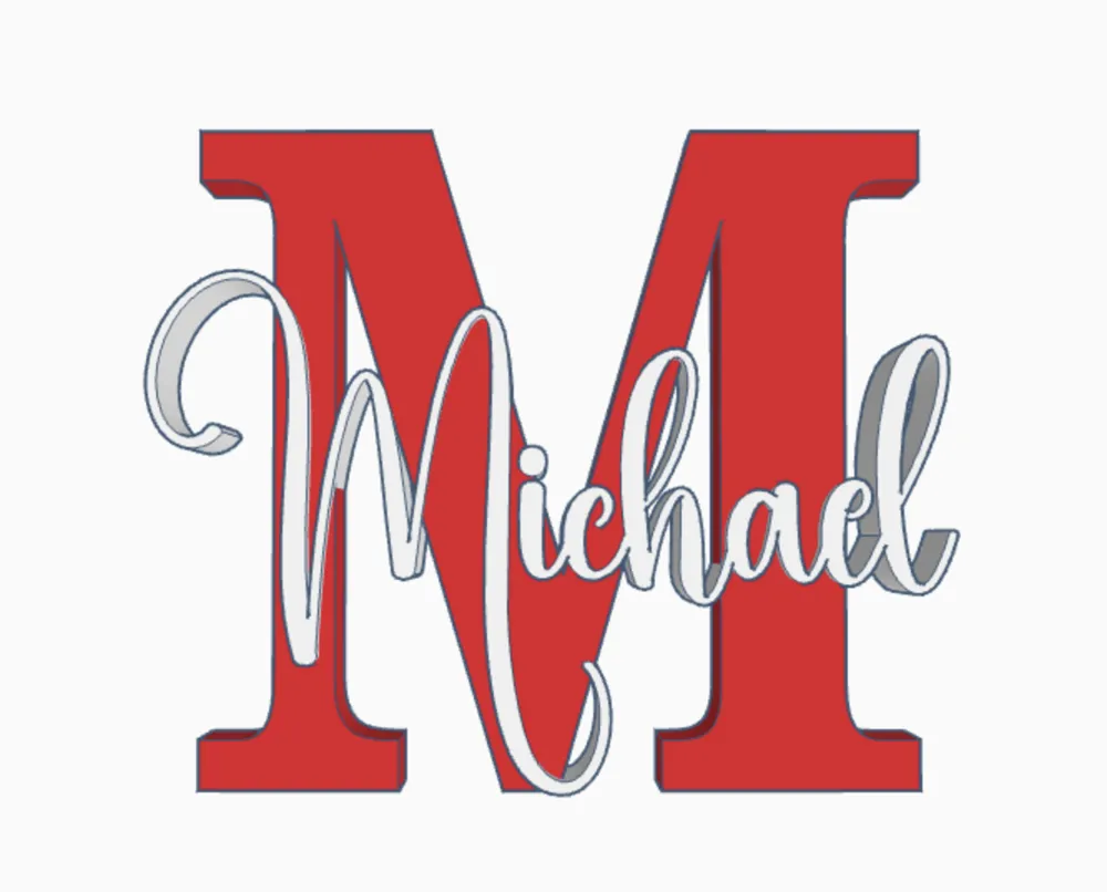 MICHAEL Name Ornament Initial Nameplate Sign - Free 3D Print Model ...