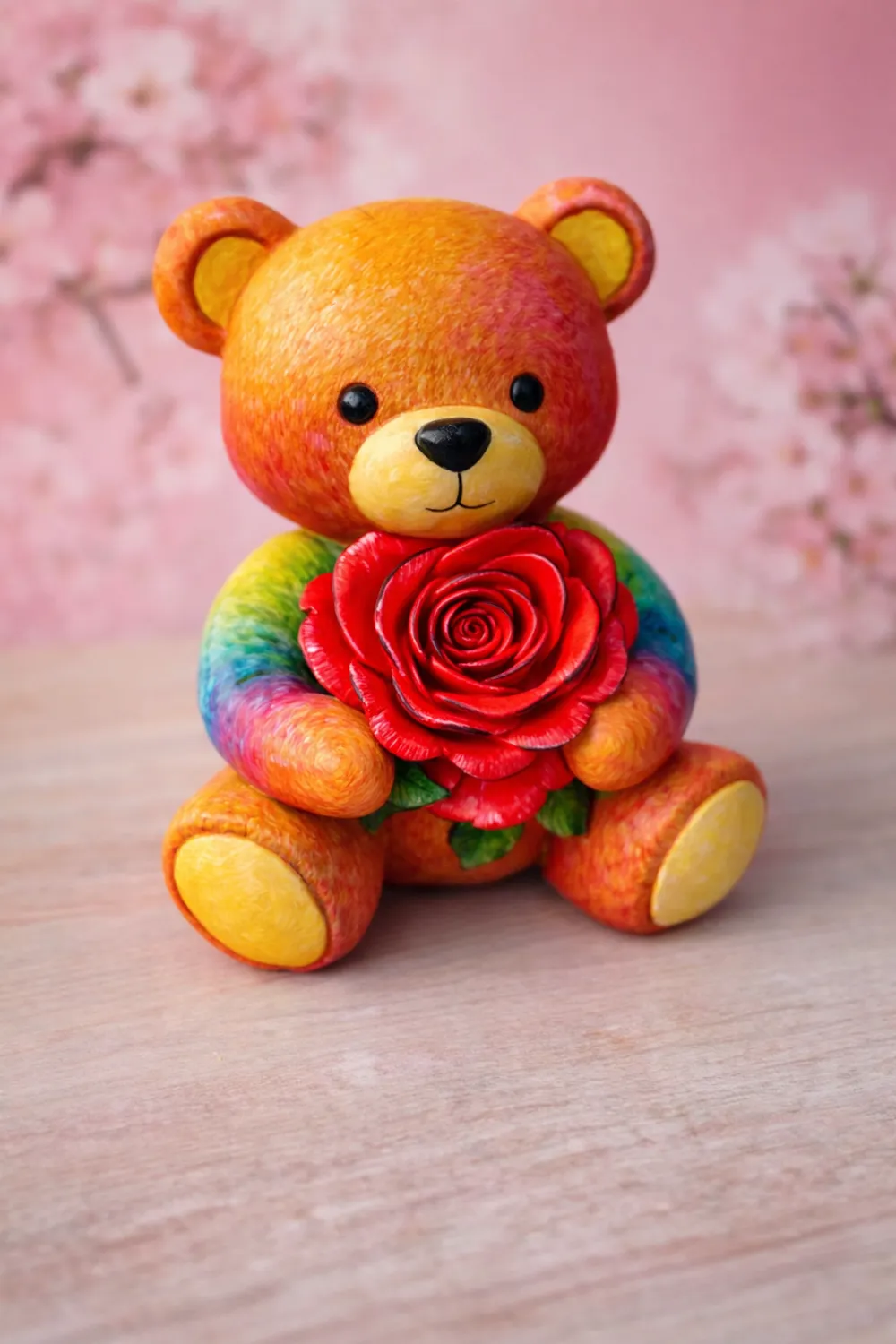Cute Teddy Bear with Rose | Valentine Gift - Free 3D Print Model ...