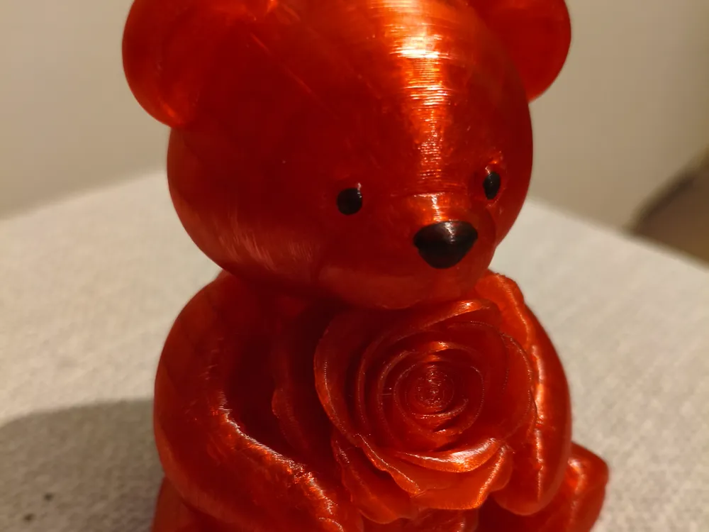 Cute Teddy Bear with Rose | Valentine Gift - Free 3D Print Model ...