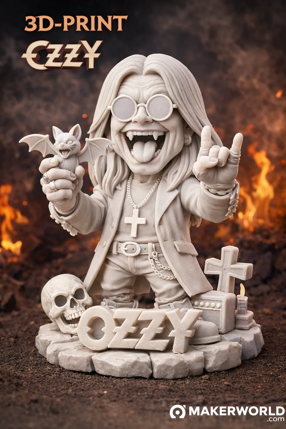 Ozzy Osbourne Rock Legend Tribute - Free 3D Print Model - MakerWorld
