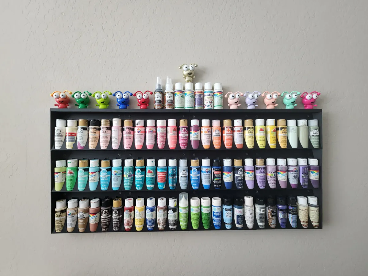 Modular Craft Paint Storage Wall Rack / Shelf - Free 3D Print Model ...