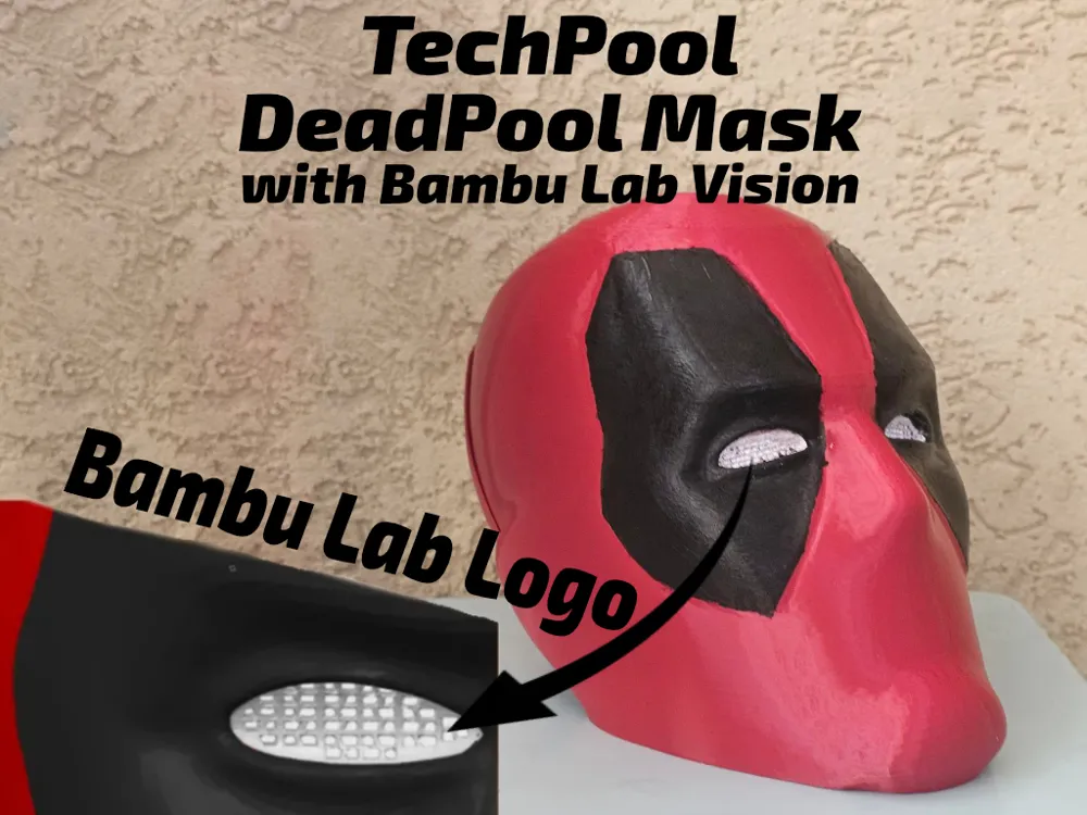 TechPool: Deadpool Mask with Bambu Lab Vision by MagnetDanny MakerWorld: Download Free 3D Models