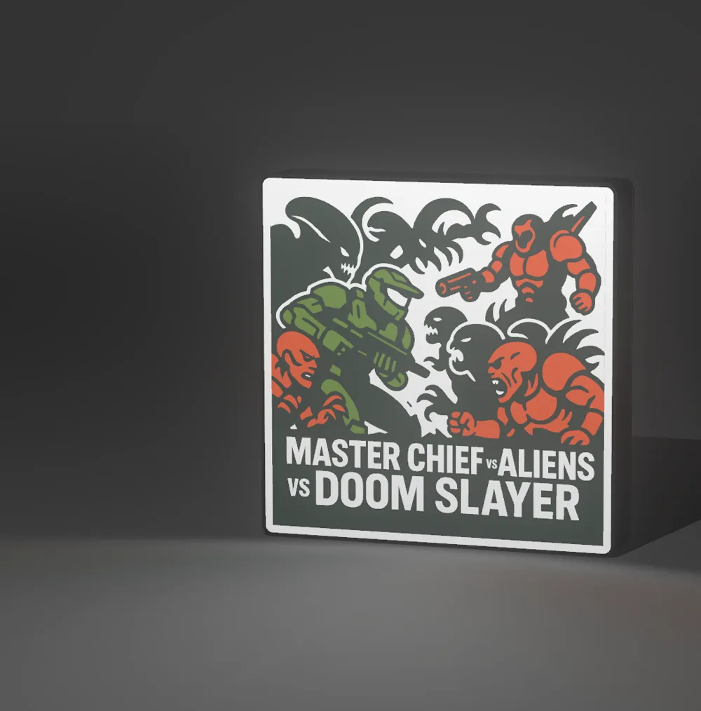 master chief vs aliens vs doom slayer by PrintPaleis MakerWorld ...