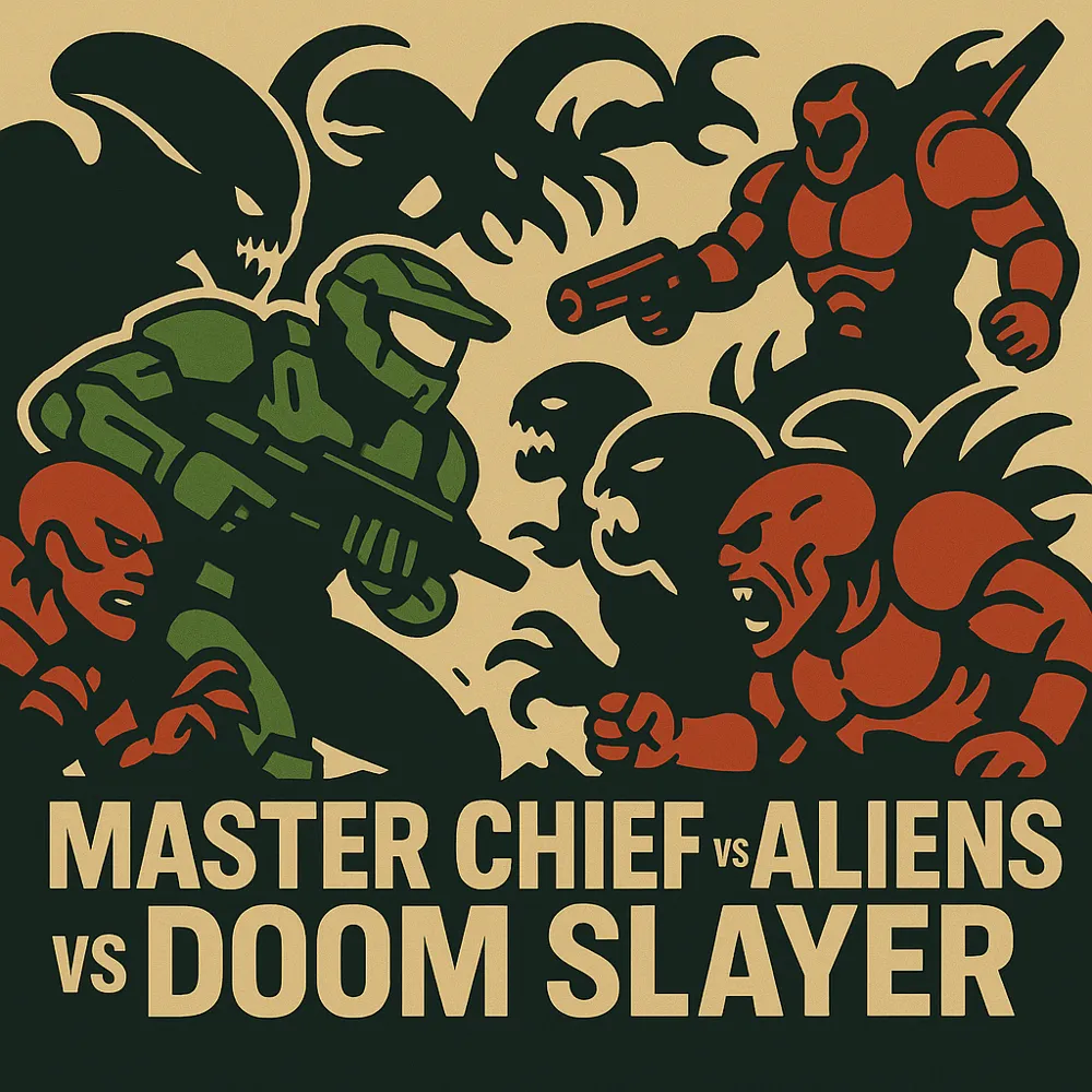 master chief vs aliens vs doom slayer by PrintPaleis MakerWorld ...