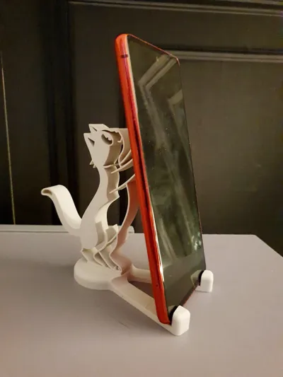 Cute Cat phone stand slot together holder - Free 3D Print Model ...