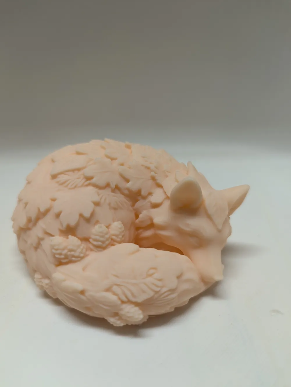 Sleeping Woodland Fox - Autumn Leaf & Pinecone - Free 3D Print Model ...
